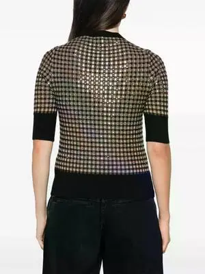 Ermanno Scervino Check-pattern Sequin-embellished Sweater - Black