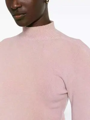 VELA SHOP High-neck Rib-trimmed Sweater