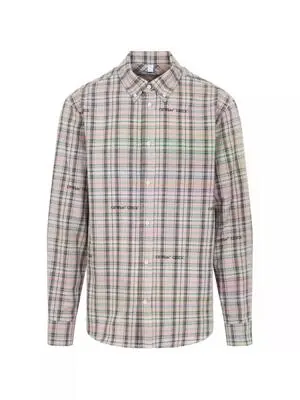 Off-White Marker Check Flannel Shirt - Pink