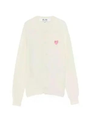 Play Comme Des Garcon Heart-patch Cardigan - Neutrals