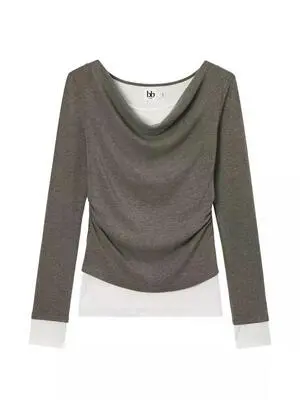 B+AB Cowl-neck Layered T-shirt