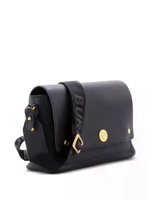 Burberry Note Leather Medium Crossbody Bag - Black