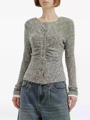 B+AB Ruched Marl-knit Cardigan