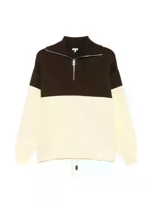 Loewe Anagram-embroidered Colour-block Sweater - Neutrals