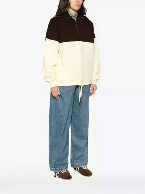 Loewe Anagram-embroidered Colour-block Sweater - Neutrals