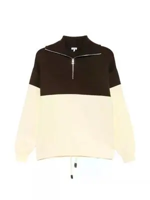 Loewe Anagram-embroidered Colour-block Sweater Neutrals