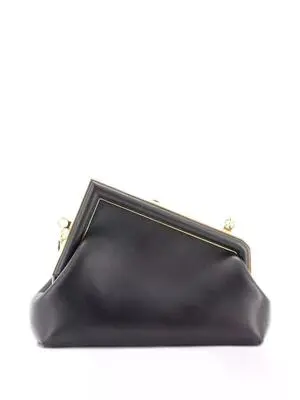 Fendi First Bag Leather Small Clutch Bag - Black