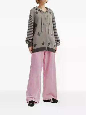 MINI CREAM Logo-print Wide-leg Trousers