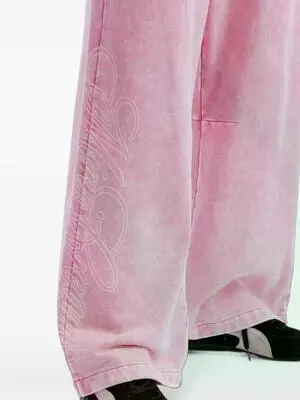 MINI CREAM Logo-print Wide-leg Trousers