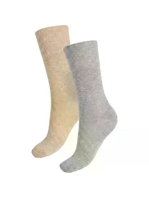 Wolford Terry-panelled Ribbed-cuff Socks - Grey