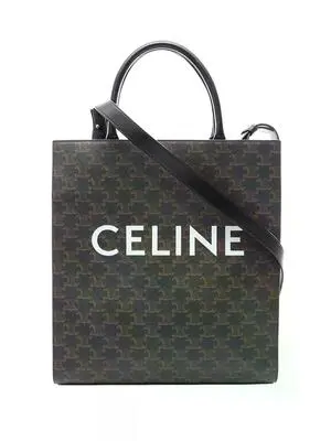 Celine 2000-2026 Medium Triomphe Coated Canvas Vertical Cabas Tote Satchel - Brown