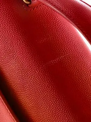 Saint Laurent Cassandra Top Handle Bag Leather Mini Shoulder Bag - Red