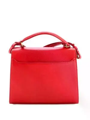 Saint Laurent Cassandra Top Handle Bag Leather Mini Shoulder Bag - Red