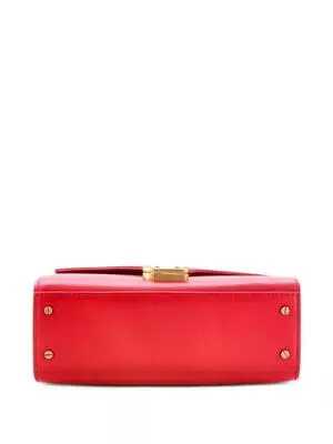 Saint Laurent Cassandra Top Handle Bag Leather Mini Shoulder Bag - Red