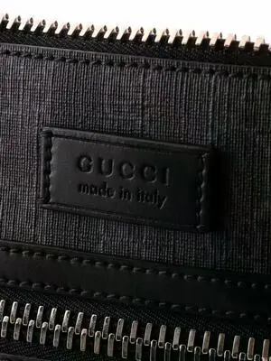 Gucci Web Strap Front Zip Messenger Bag Gg Coated Canvas Small Crossbody Bag