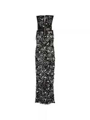 MITILIANE COUTURE Floral-embroidered Sequin-embellished Dress
