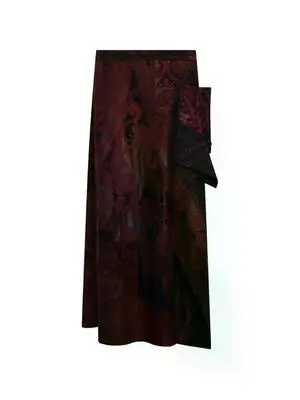 Y’s Paisley-print Draped Midi Skirt