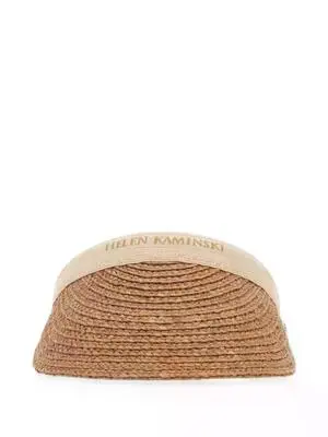 Helen Kaminski Bianca 8 Raffia Visor Brown