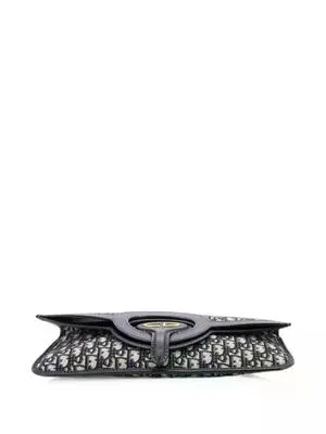 Dior Fold Over Oblique Canvas Clutch Bag