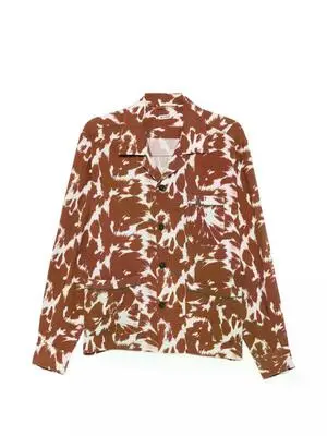 BODE Cow-print Flannel Shirt - Brown