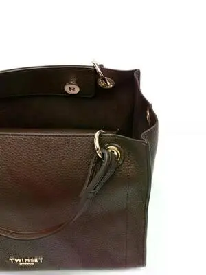 TWINSET Grained-effect Logo-lettering Tote Bag
