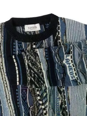 LANEUS Jacquard-knit Boxy Sweater