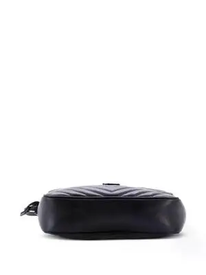 Saint Laurent Lou Camera Bag Matelasse Chevron Leather Small Crossbody Bag - Black