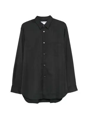 Comme Des Garçons Pinstriped Patch-pocket Shirt - Black