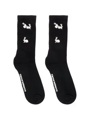 CARNE BOLLENTE Rabbit-embroidered Logo Socks