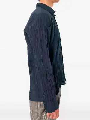 Transit Embossed Striped Shirt - Blue