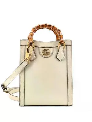 Gucci Vertical Diana Nm Bamboo Handle Tote Leather Mini Satchel