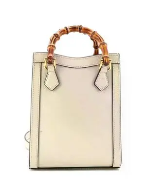 Gucci Vertical Diana Nm Bamboo Handle Tote Leather Mini Satchel