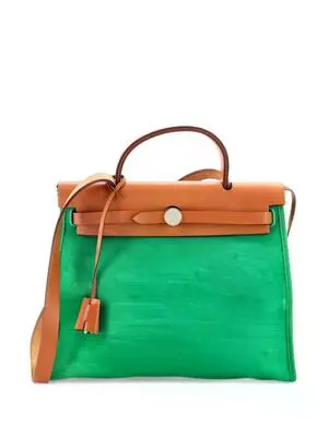 Hermès Herbag Zip Leather And Toile 31 Shoulder Bag - Brown