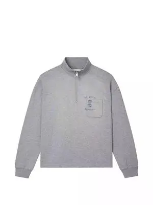 PURPLE BRAND St. Violet Half-zip Chest-pocket Sweatshirt - Grey