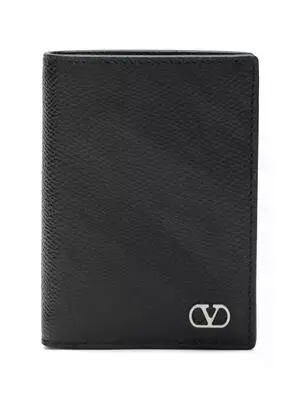 Valentino Garavani Vlogo Signature Grained-leather Card Holder - Black