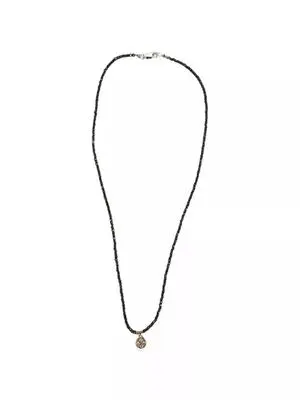 MADISON Faceted Beaded Charm Necklace - Grey