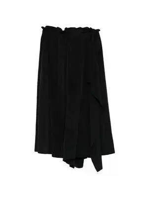 Y’s Asymmetric Draped Skirt - Black