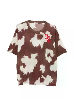 BODE Cow-print Logo-embroidered T-shirt - Brown