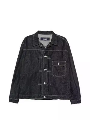 Comme Des Garçons Contrast-stitch Denim Jacket - Blue
