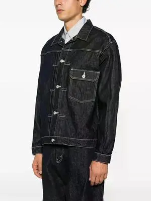 Comme Des Garçons Contrast-stitch Denim Jacket - Blue