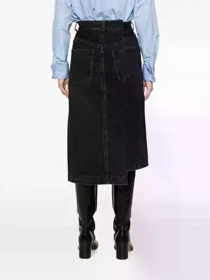 Sacai Asymmetric-hem Denim Midi Skirt