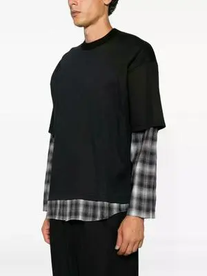 Comme Des Garçons Double-layer Check-print T-shirt