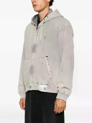 Mihara Yasuhiro Distressed-effect Zip-up Hoodie