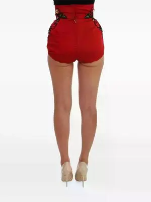 Dolce & Gabbana Floral-embroidered Mini Shorts