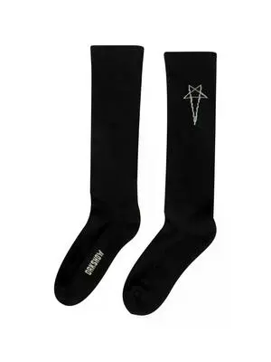 Rick Owens Pentagram Knee-high Socks - Black