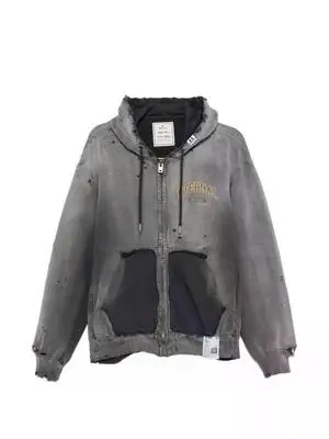 Mihara Yasuhiro Distressed Logo-print Jacket - Black