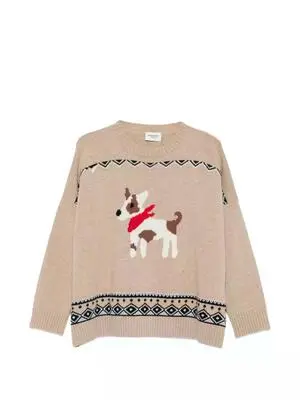 Max Mara Pavidi Intarsia-knit Crew-neck Sweater - Neutrals