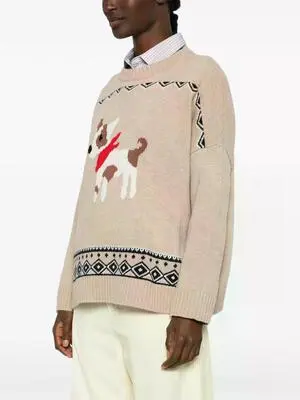 Max Mara Pavidi Intarsia-knit Crew-neck Sweater - Neutrals