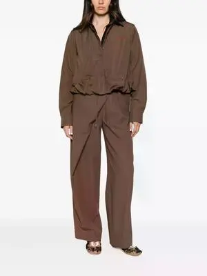 Loewe Logo-embroidered Elasticated Shirt - Brown