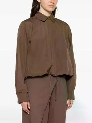 Loewe Logo-embroidered Elasticated Shirt - Brown